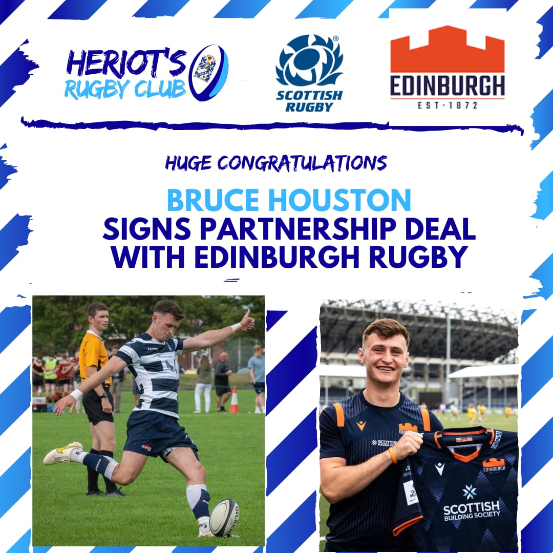 Bruce Houston Signs a Partnership Deal with Edinburgh Rugby - Heriots Rugby Club